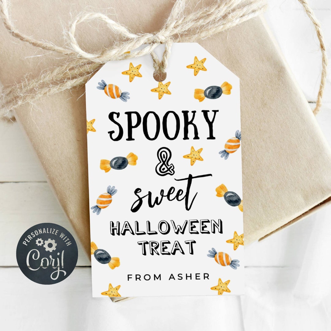 Printable Trick or Treat Gift Tags, Halloween Favor Tags, Editable ...