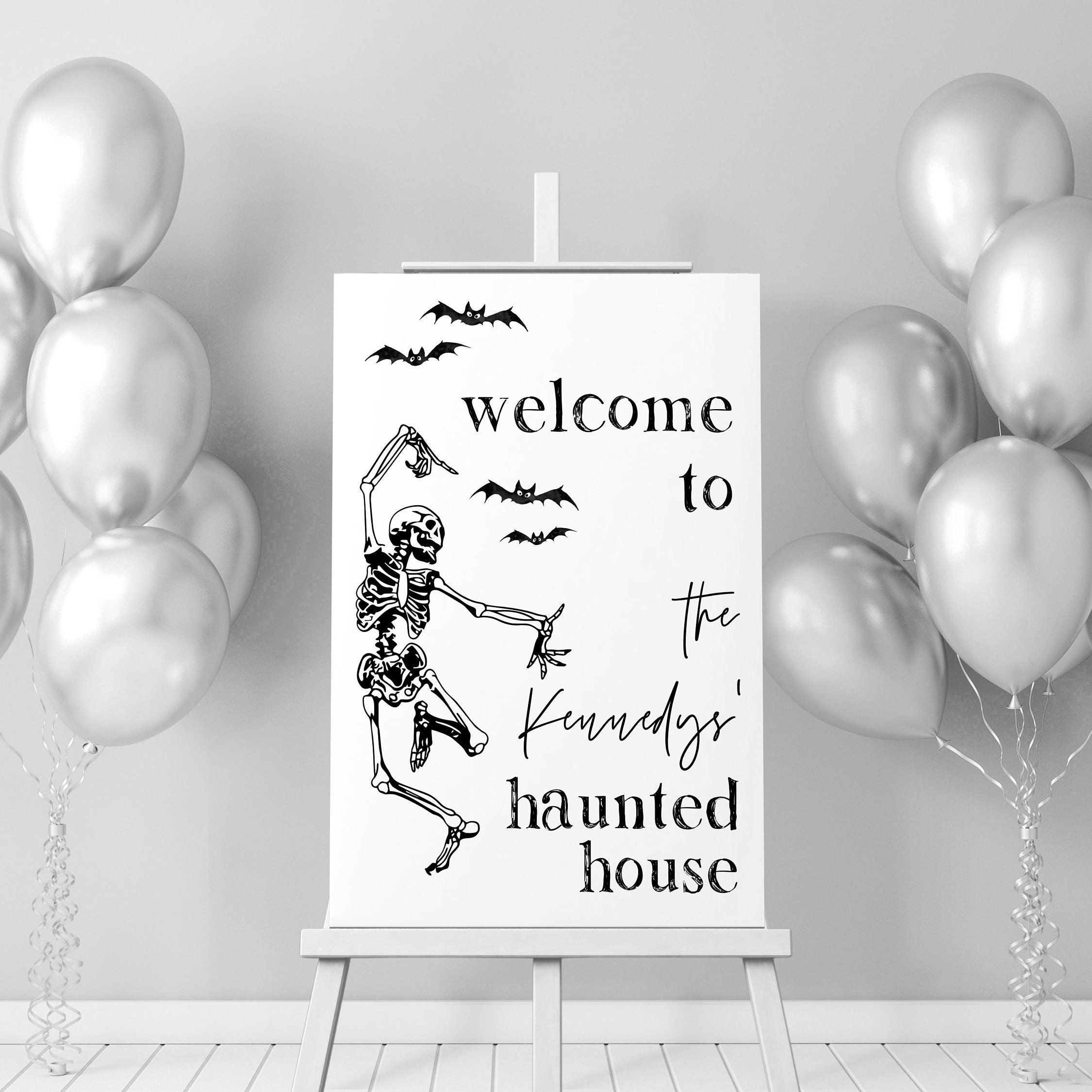 Halloween Party Dancing Skeleton Welcome Sign Template, Printable ...