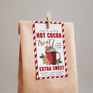 Christmas Hot Cocoa Gift Tag Template, Printable Holiday Hot Chocolate ...
