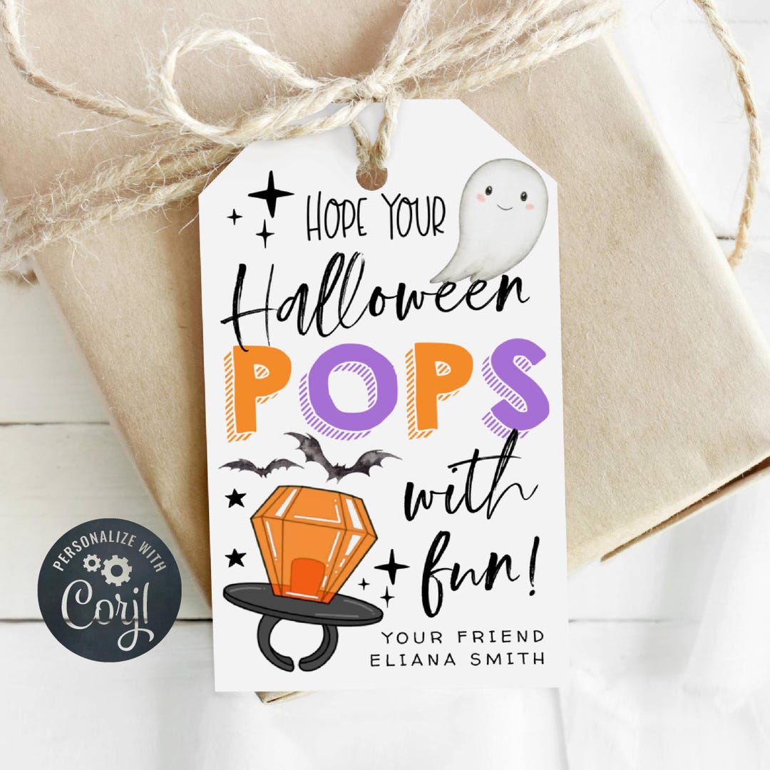 Halloween Ring Pop Gift Tag Template, Printable Hope Your Halloween ...