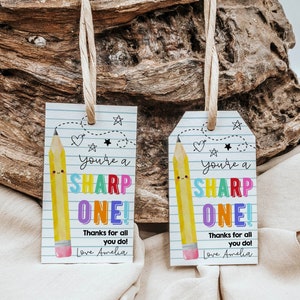 Teacher Appreciation Pencil Gift Tag Template, Printable You're A Sharp ...