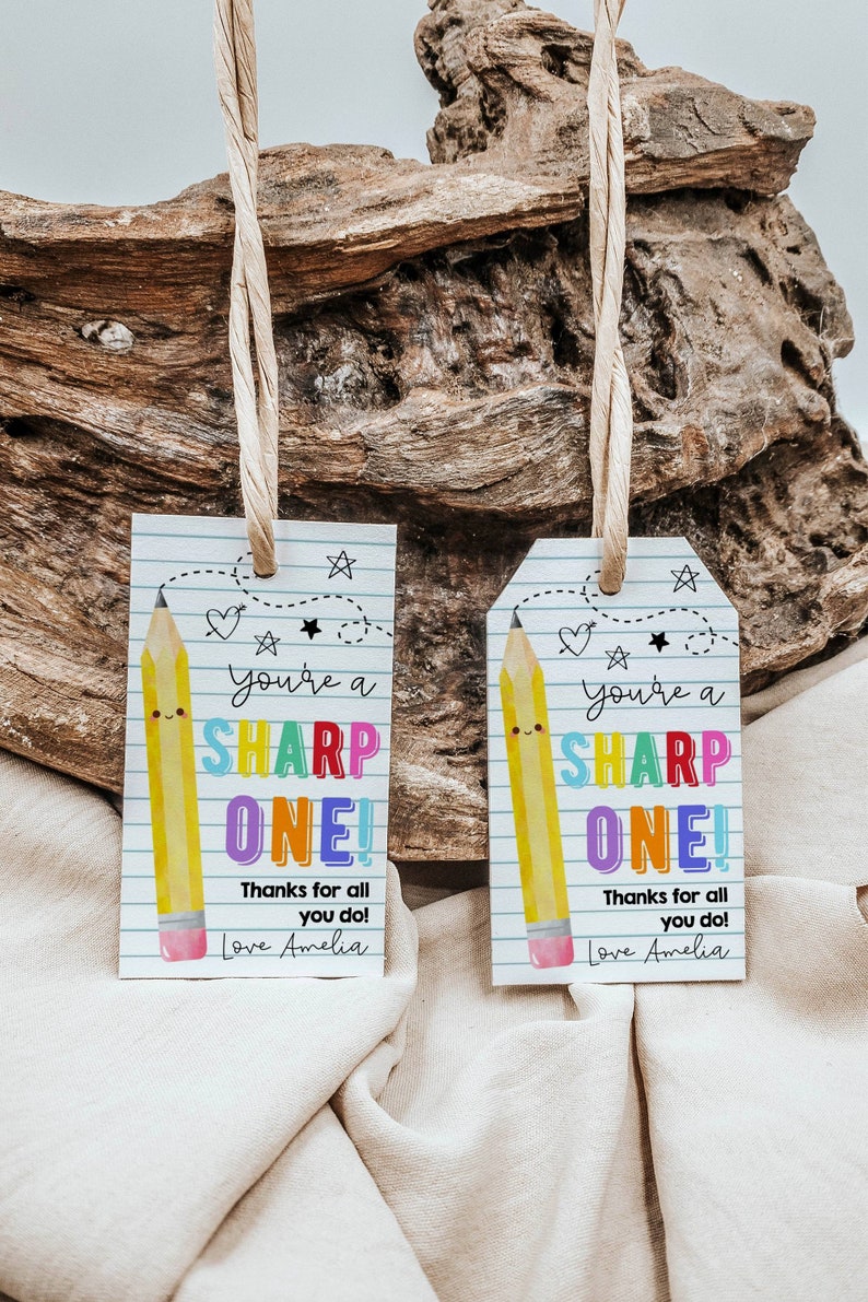 Teacher Appreciation Pencil Gift Tag Template, Printable You're A Sharp ...