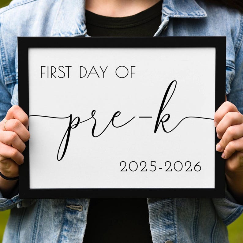 Letrero para el primer día de preescolar 2025-2026, póster imprimible ...
