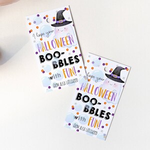 Halloween Bubbles Gift Tag Template Printable Boo-bbles Favor - Etsy