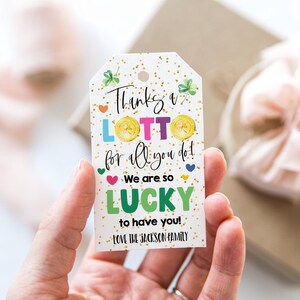 St. Patrick's Day Lotto Gift Tag Template, Printable Lucky Teacher ...