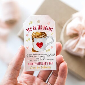 Valentine Hot Chocolate Bomb Tag Template, Printable You're the Bomb ...