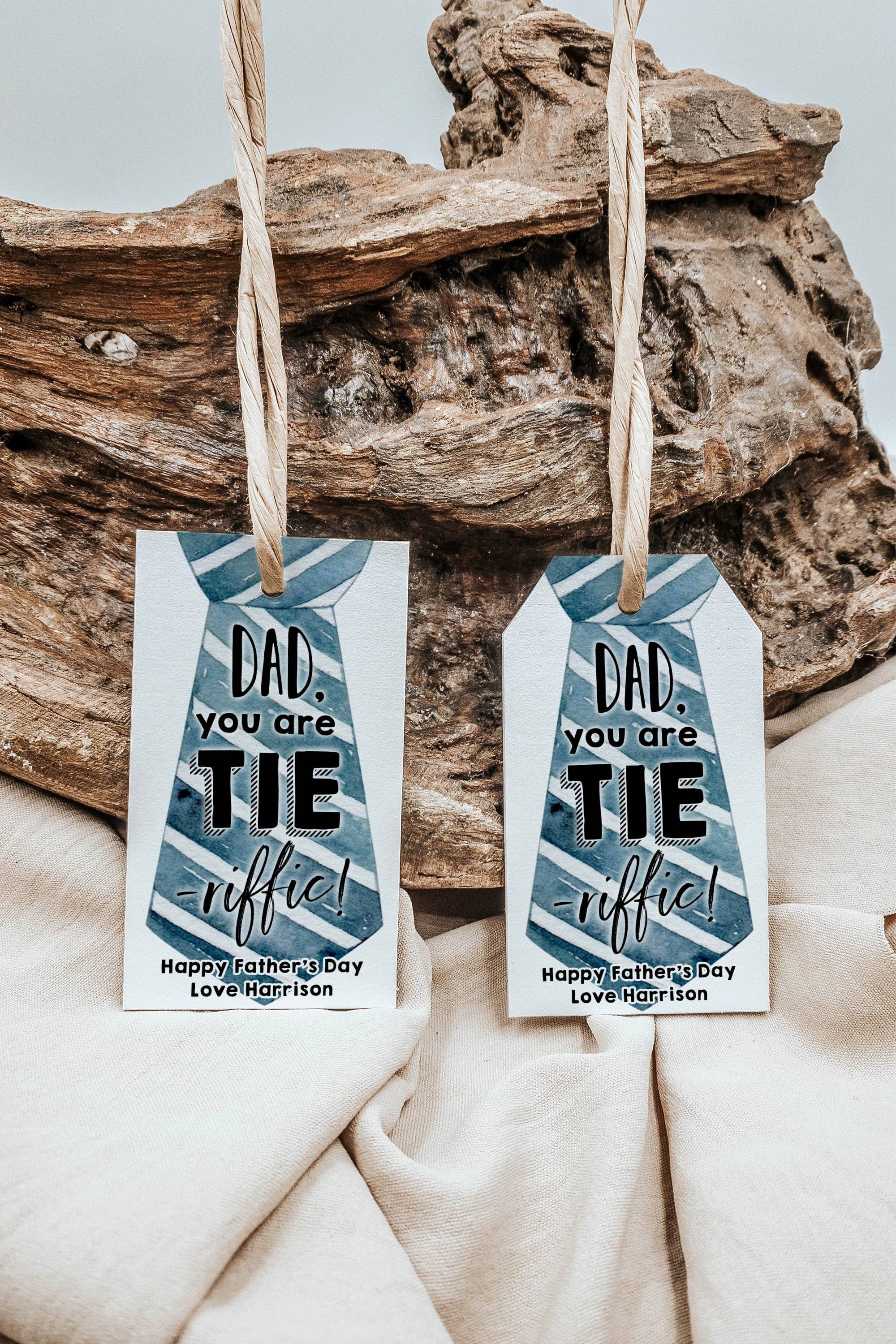 Father's Day Tie Gift Tag Template, Printable You Are Tie-riffic Favor ...