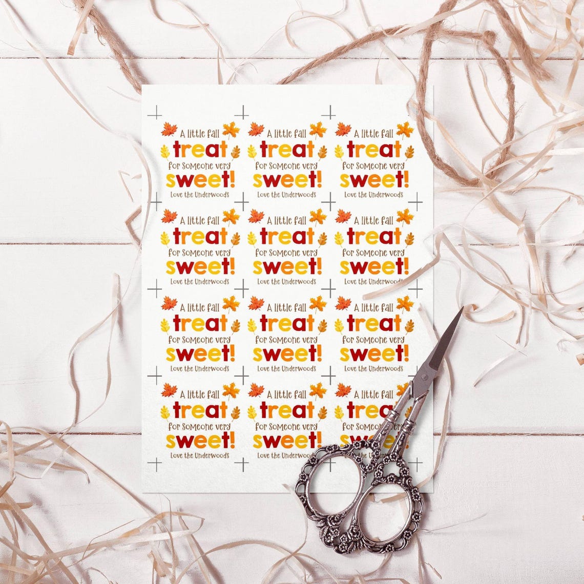 Fall Treat for Someone Sweet Square Favor Tag Template, Printable ...