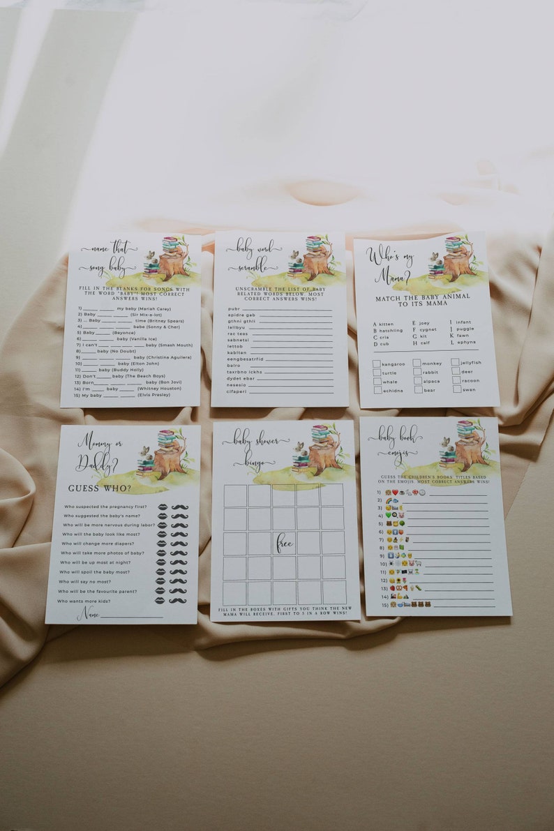 Storybook Baby Shower Games Bundle Printable Book Themed - Etsy