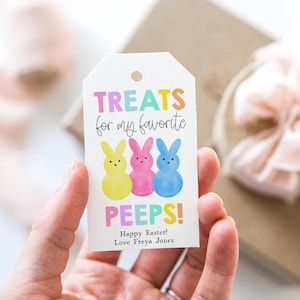 Treats for My Favorite Peeps Gift Tag Template, Printable Bunny Candy ...