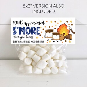Editable S'mores Bag Topper Template, Printable Appreciated Smore Than ...