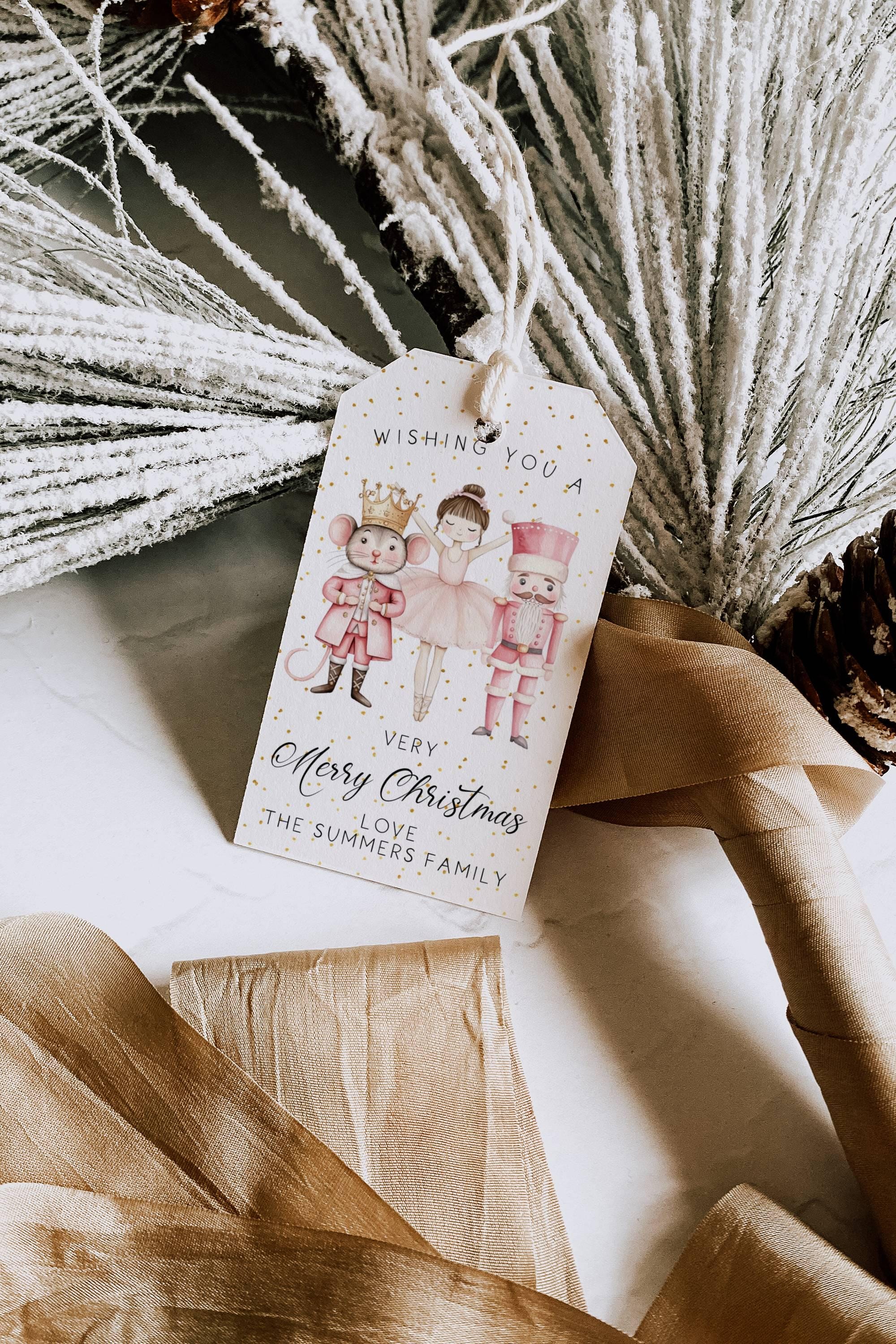 Nutcracker Christmas Gift Tag Template, Printable Holiday Ballet Favor ...