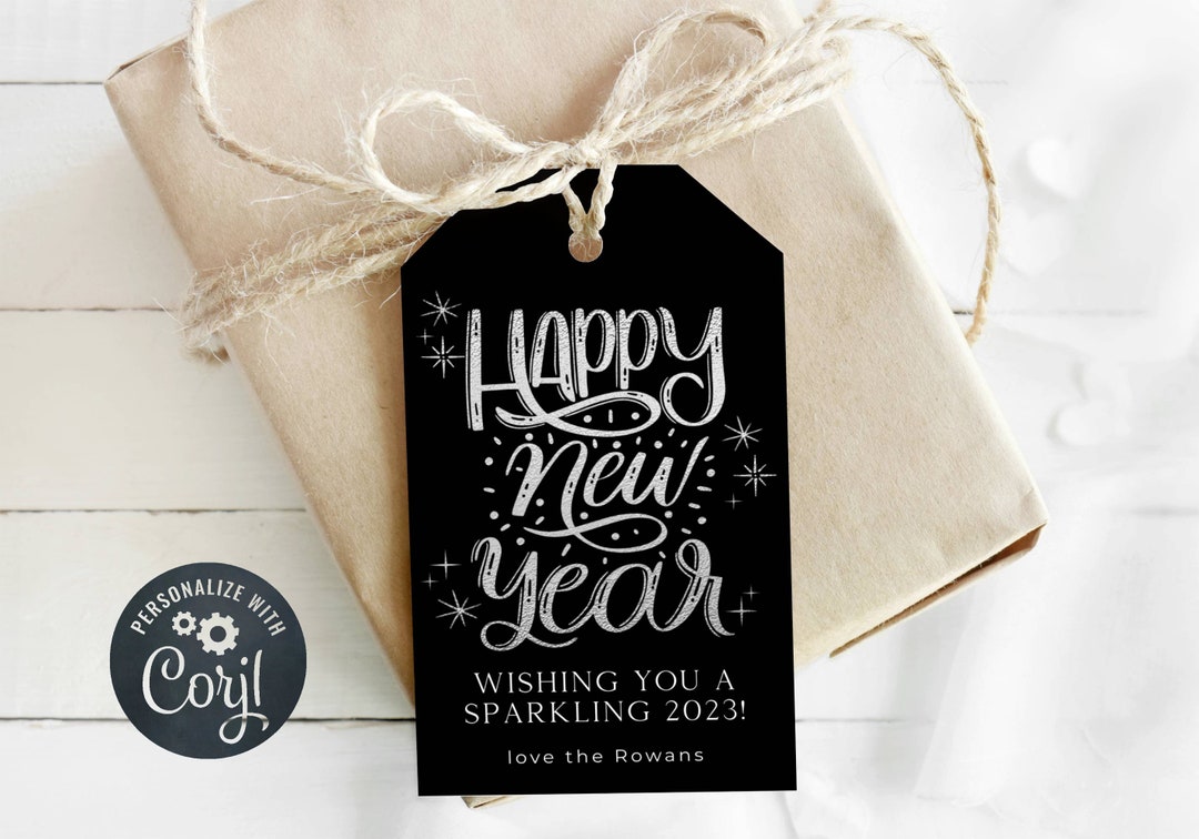 Happy New Year Gift Tag Template Printable New Year's Eve - Etsy