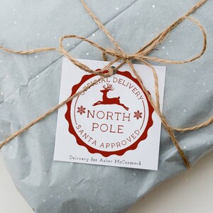 North Pole Official Delivery Gift Tag Template, Printable Santa Claus ...
