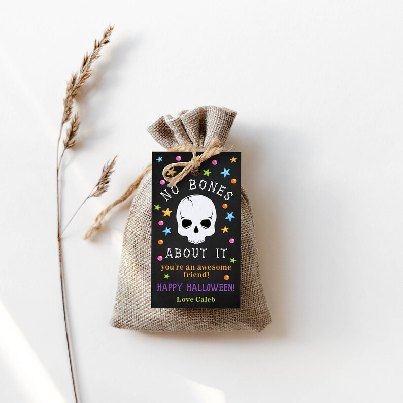 No Bones About It Halloween Gift Tag Template, Printable Halloween ...