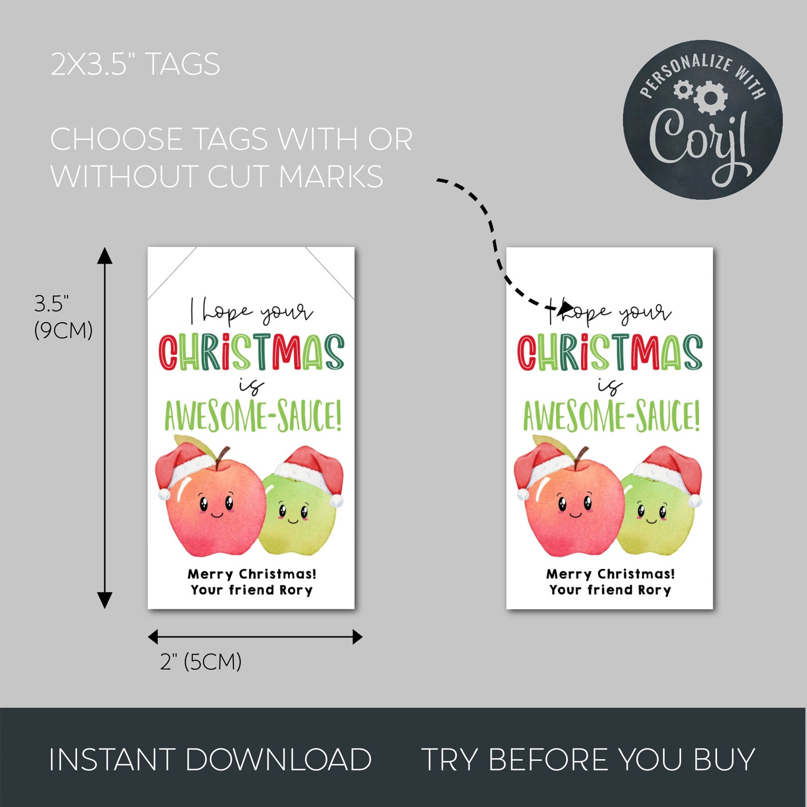 Hope Your Christmas is Awesome Sauce Gift Tag Template, Printable ...