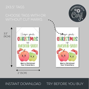 Hope Your Christmas is Awesome Sauce Gift Tag Template, Printable ...