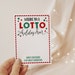 Christmas Lottery Ticket Card Template, Printable Holiday Gift Card ...