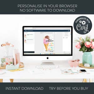 Ice Cream Valentine's Day Gift Tag Template, Printable You Melt My ...