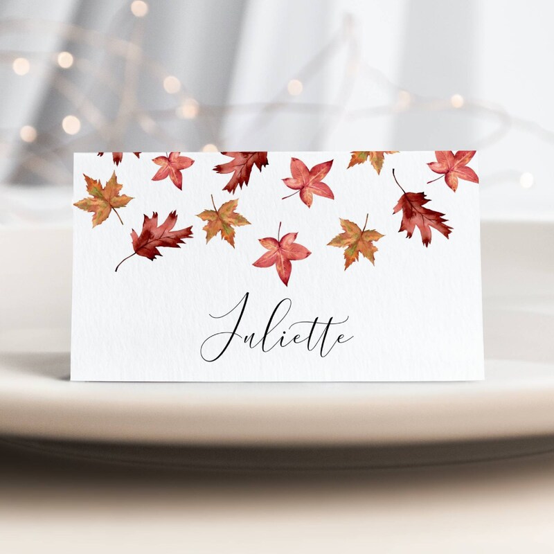 Leaf Name Card - Etsy