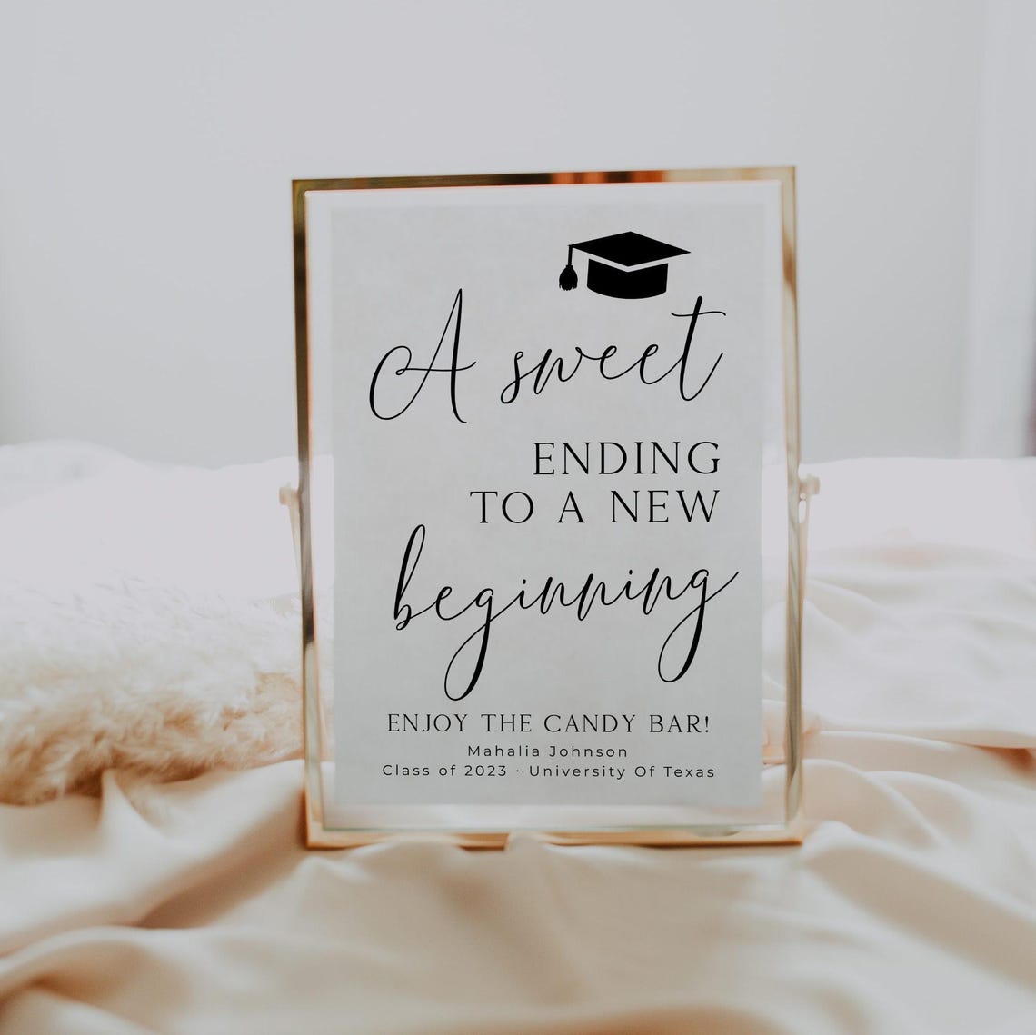 Graduation Candy Bar Sign Template, Printable A Sweet Ending to A New ...