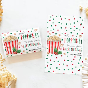 Christmas Popcorn Wrapper Template, Printable Just Popping by Microwave ...
