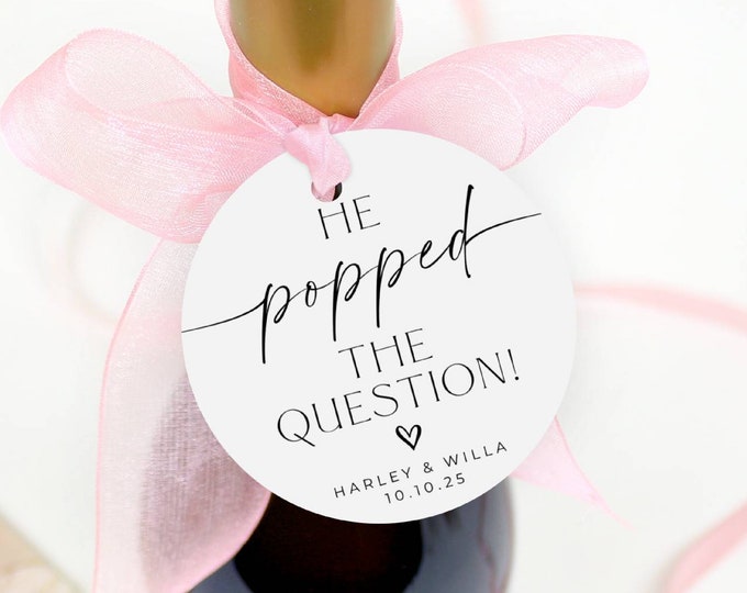 He Popped the Question, She Said Yes / Printable Engagement Party ...
