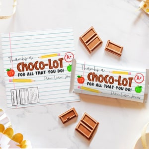 Teacher Appreciation Chocolate Bar Wrapper Template, Printable Thanks A ...