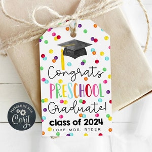 Preschool Graduation Gift Tag Template, Printable Congratulations ...