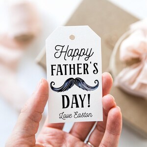 Father's Day Moustache Gift Tag Template, Printable Simple Fathers Day ...