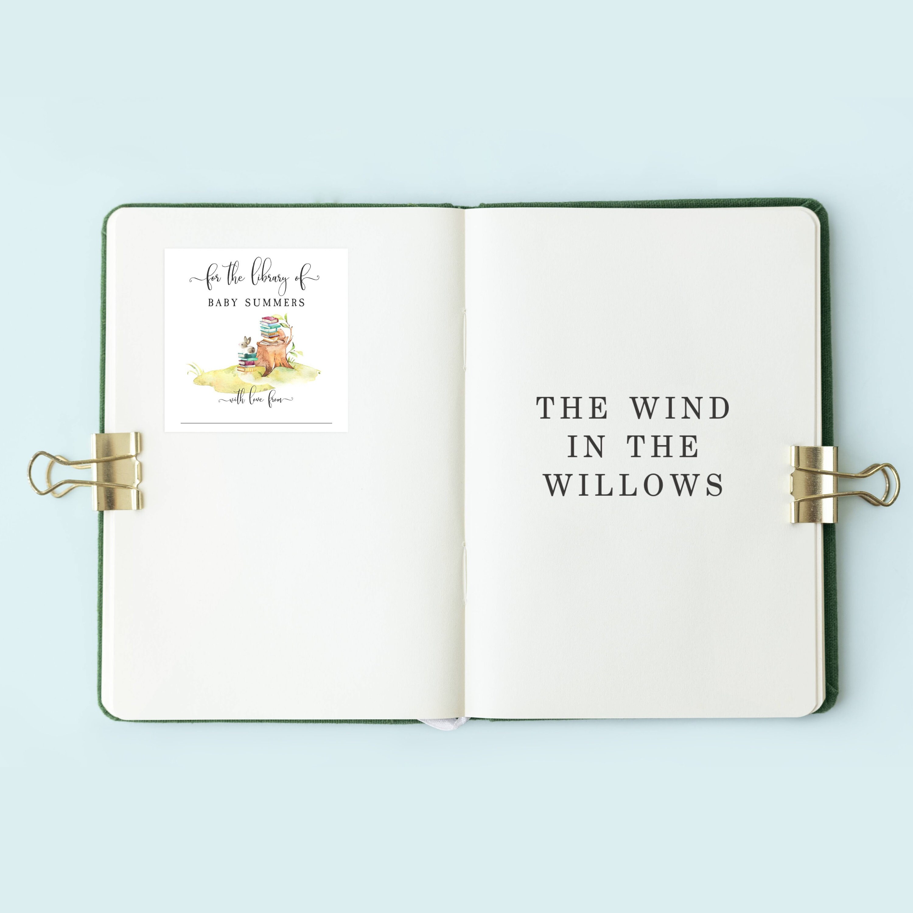 Storybook Book Plate Sticker Template, Book Themed Baby Shower ...
