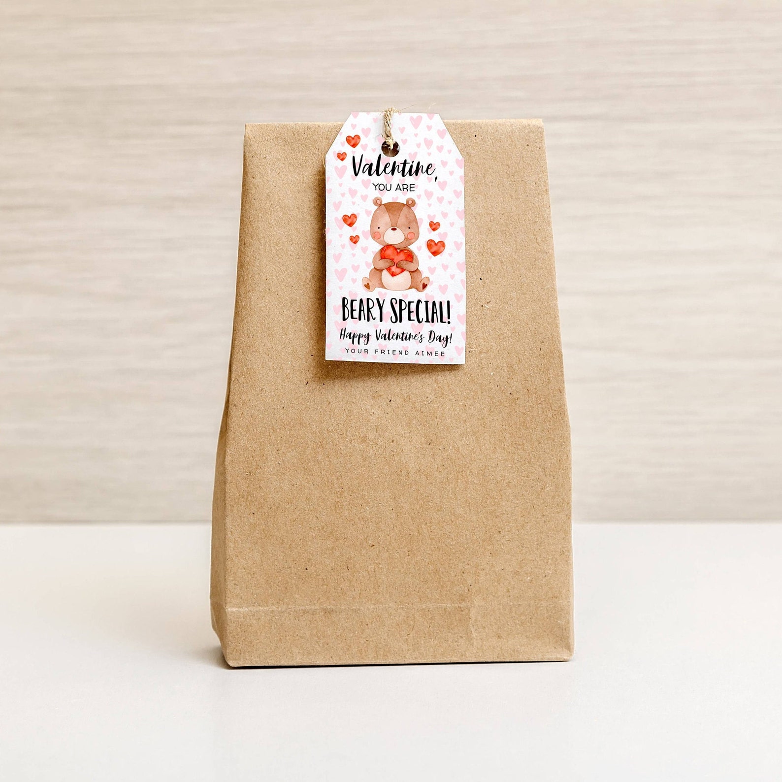 You Are Beary Special Gift Tag Template, Printable Teddy Bear Valentine ...