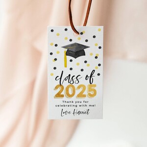 Graduation Class of 2025 Gift Tag Template, Printable Grad Party Favor ...
