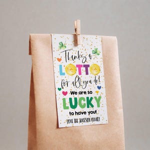 St. Patrick's Day Lotto Gift Tag Template, Printable Lucky Teacher ...