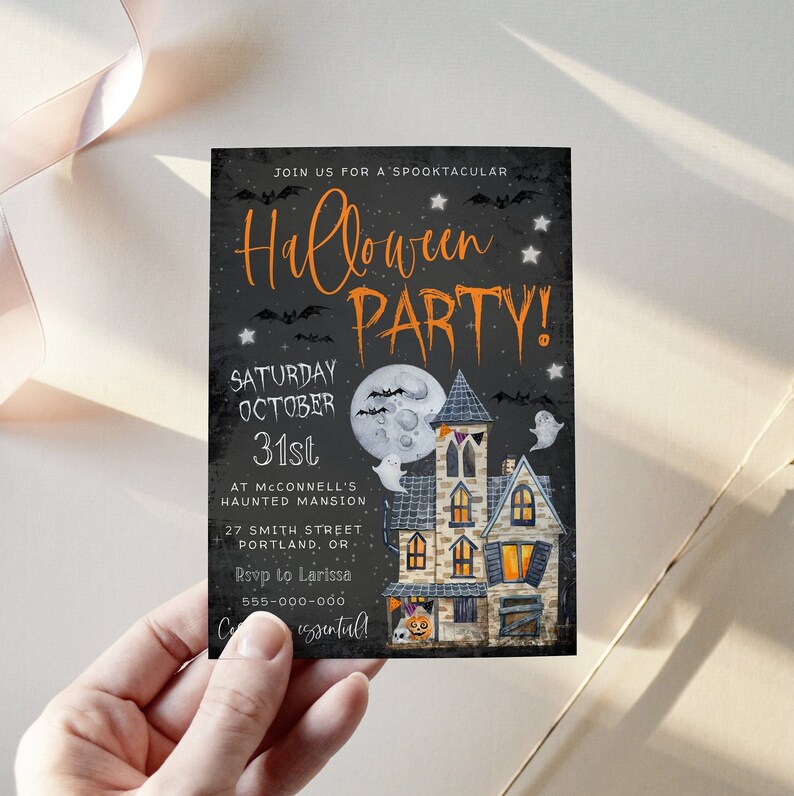 Editable Halloween Party Invitation Template Printable - Etsy