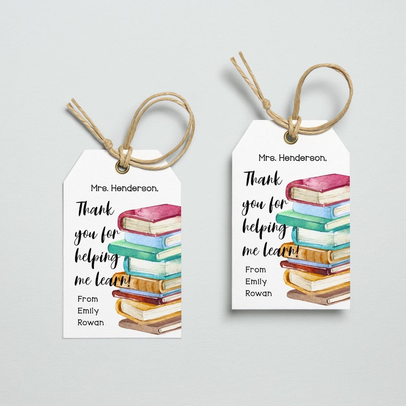 Printable Teacher Appreciation Gift Tag Thank You for Helping - Etsy