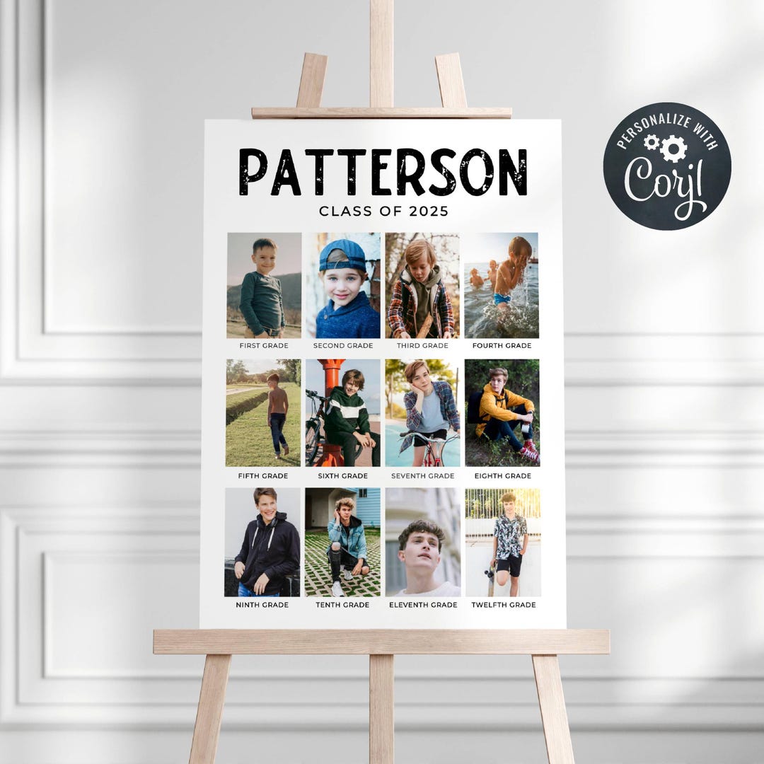 Guy Graduation Through the Years Poster Template, Printable Class of ...