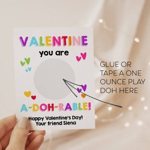Play Dough Valentine's Day Card Template, Printable A-doh-rable Playdoh ...