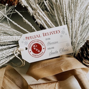 Printable Christmas Special Delivery Tag Template, Editable Santa North ...