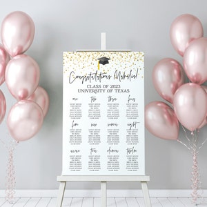 Graduation Seating Chart Template, Printable Congratulations Graduate ...