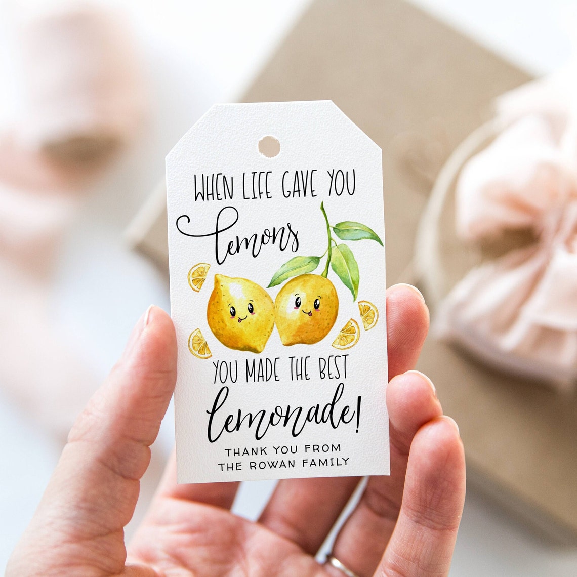 Lemon Teacher Appreciation Gift Tag Template, Printable Lemonade Tag ...