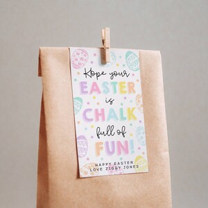 Easter Chalk Gift Tag Template, Printable Chalk Full of Fun Easter ...