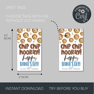 Father's Day Cookies Gift Tag Template, Printable Chip Chip Hooray ...