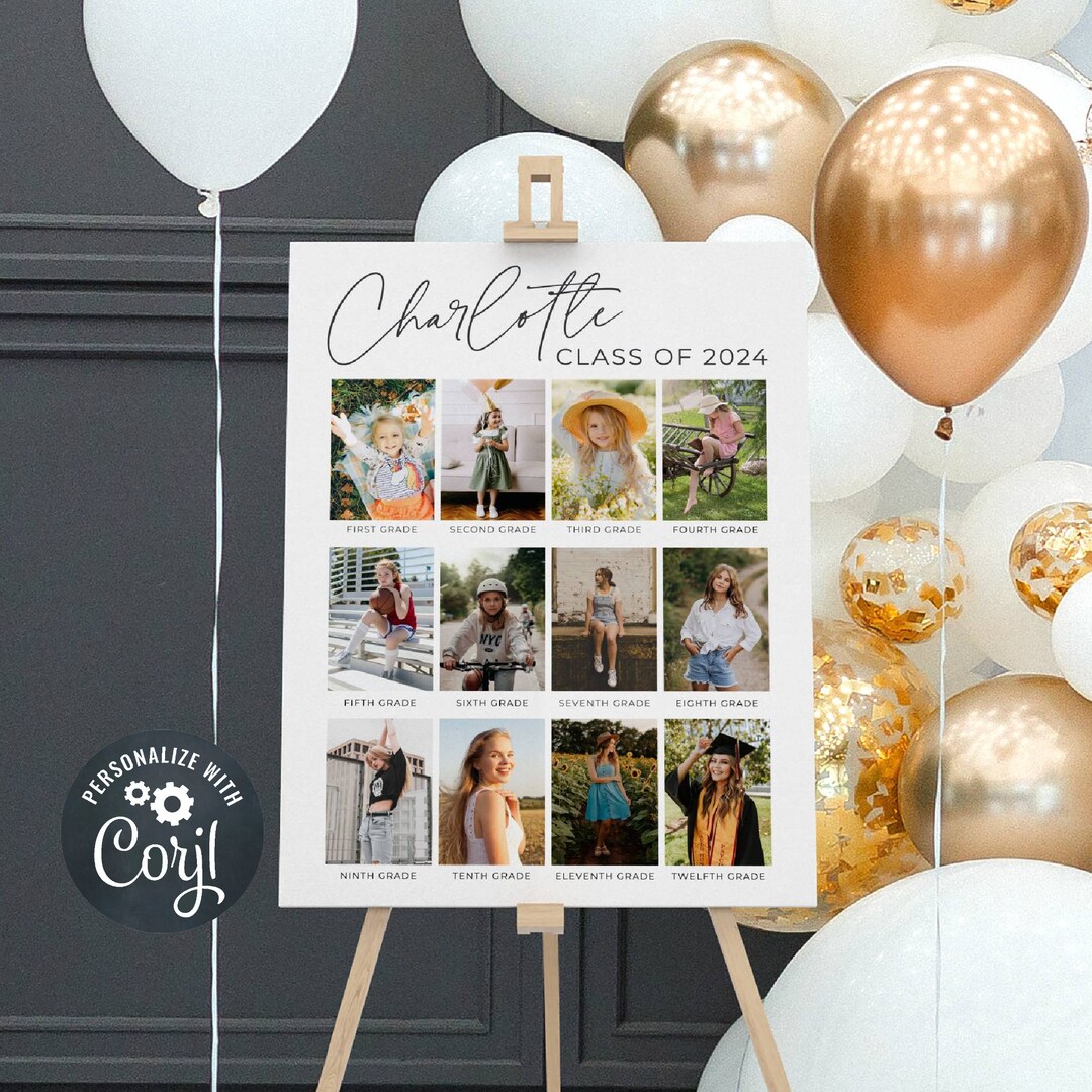 Graduation Through the Years Poster Template, Printable Class of 2024 ...