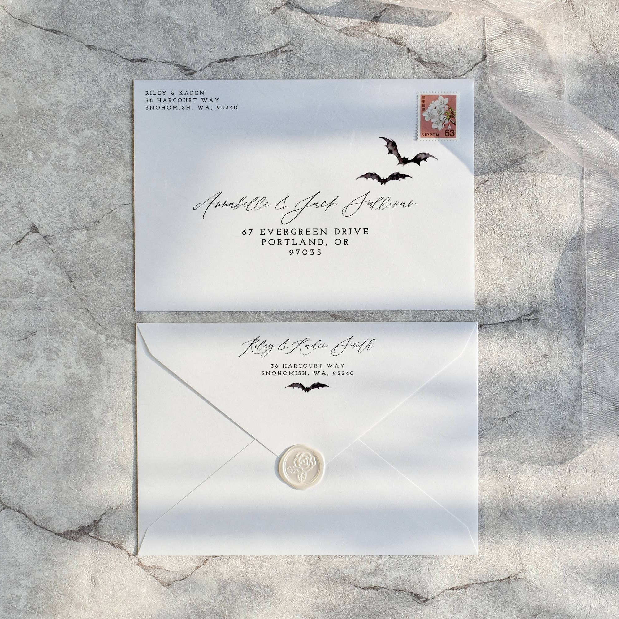 Editable Halloween Envelope Template, Printable Spooky Bats Envelope ...