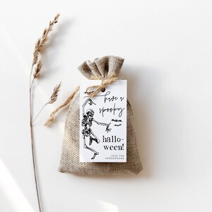 Dancing Skeleton Halloween Gift Tag Template, Printable Spooky ...