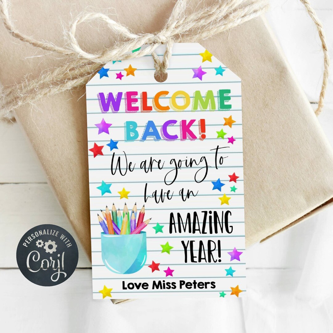 Editable Welcome Back to School Tag Template Printable First - Etsy