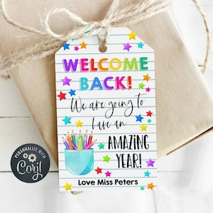 Editable Welcome Back to School Tag Template Printable First - Etsy