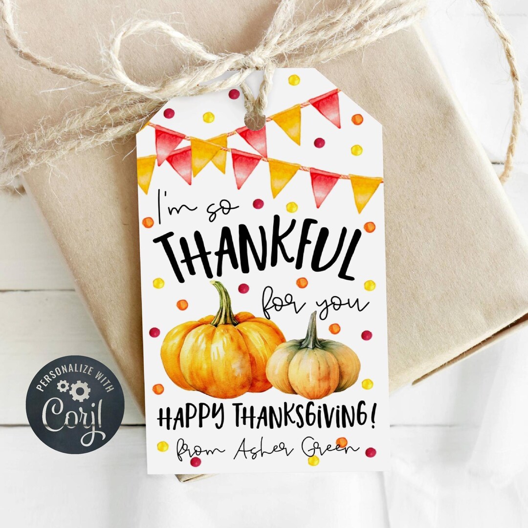 School Thanksgiving Gift Tag Template, Printable Fall Favor Tags ...