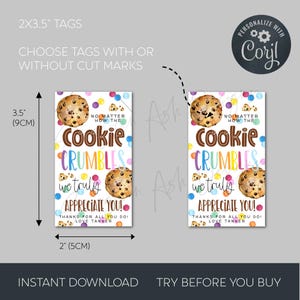 No Matter How the Cookie Crumbles Gift Tag Template, Printable Teacher ...